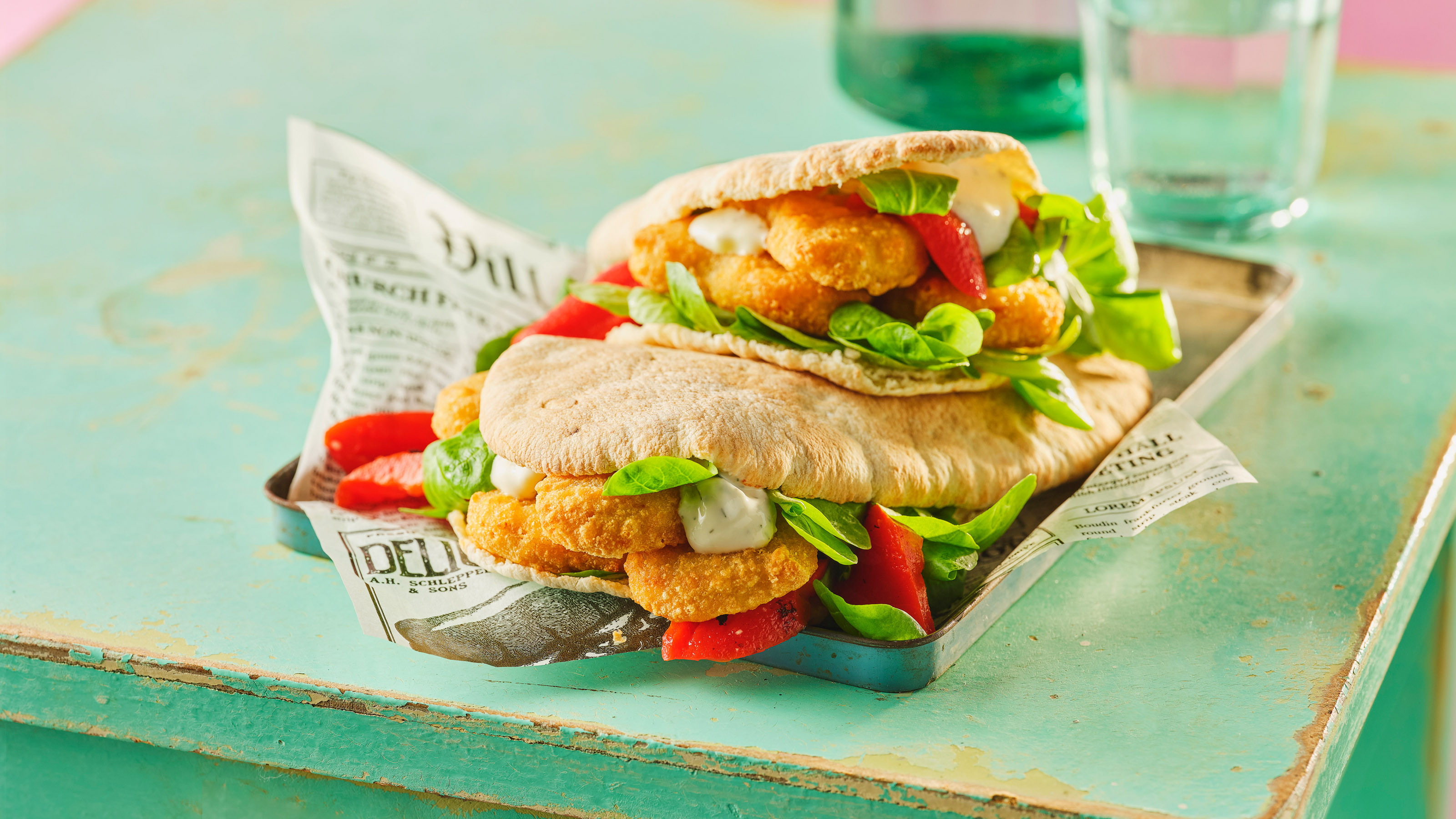 Pita Delight méditerranéen aux nuggets de poulet